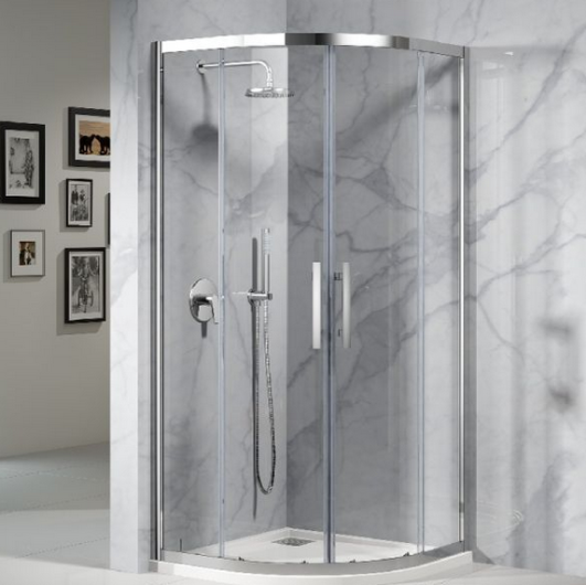 Yukon Curved Slider Shower Screen 39.4 x 39.4 inches Boundless Bath