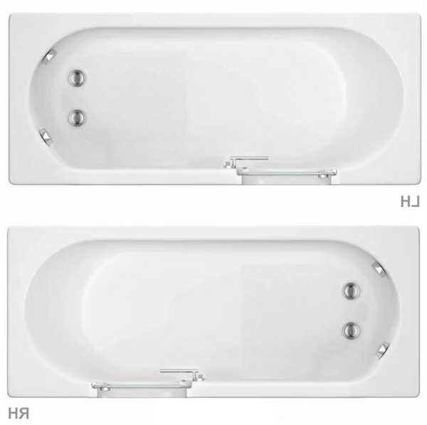 Hermosa Walk in Tub. 60 inch Front Door Bathtub - Boundless Bath