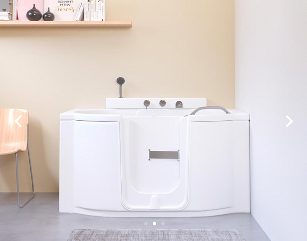 Malibu Walk in Tub. 60 x 30 Inch Front Door Oval Bathtub - Boundless Bath